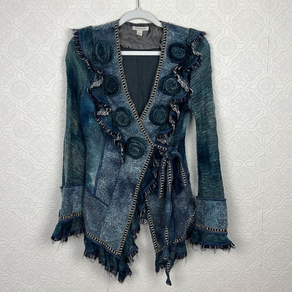 Boston Proper | Jackets & Coats | Boston Proper Wrap Sweater Applique ...